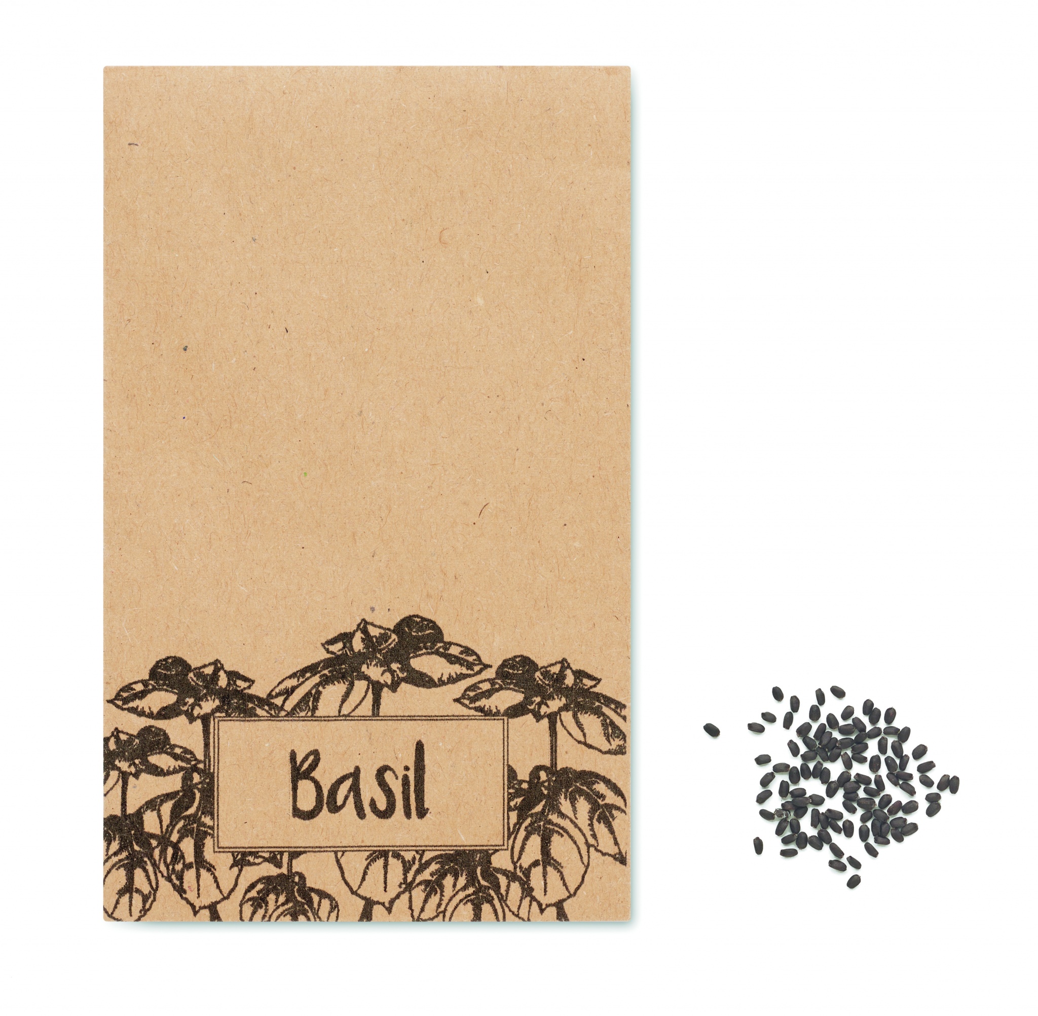 Basil seeds in craft envelope | Logotrade